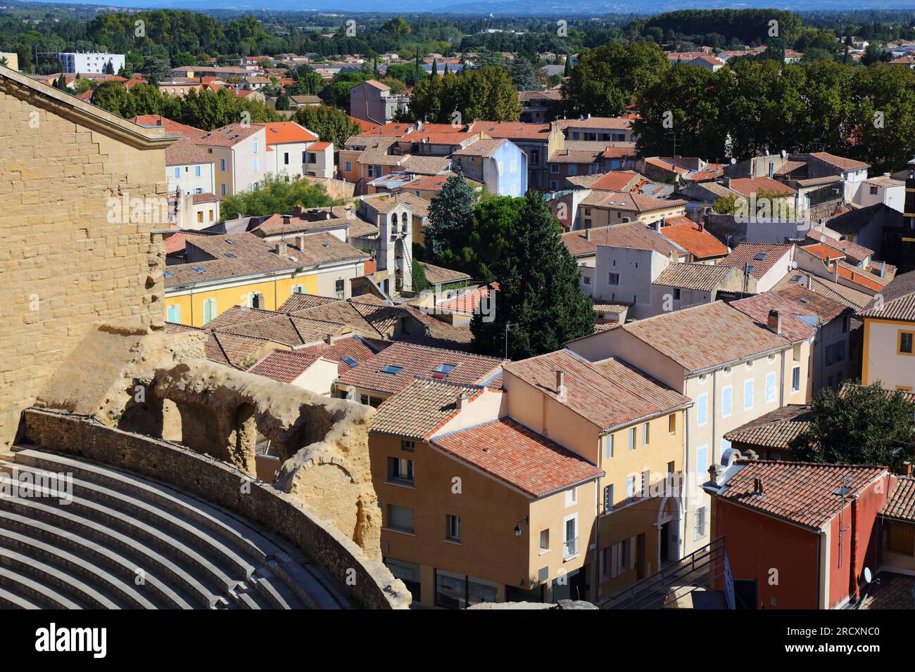 Orange town in Provence, France. UNESCO site - old Roman amphitheater ...