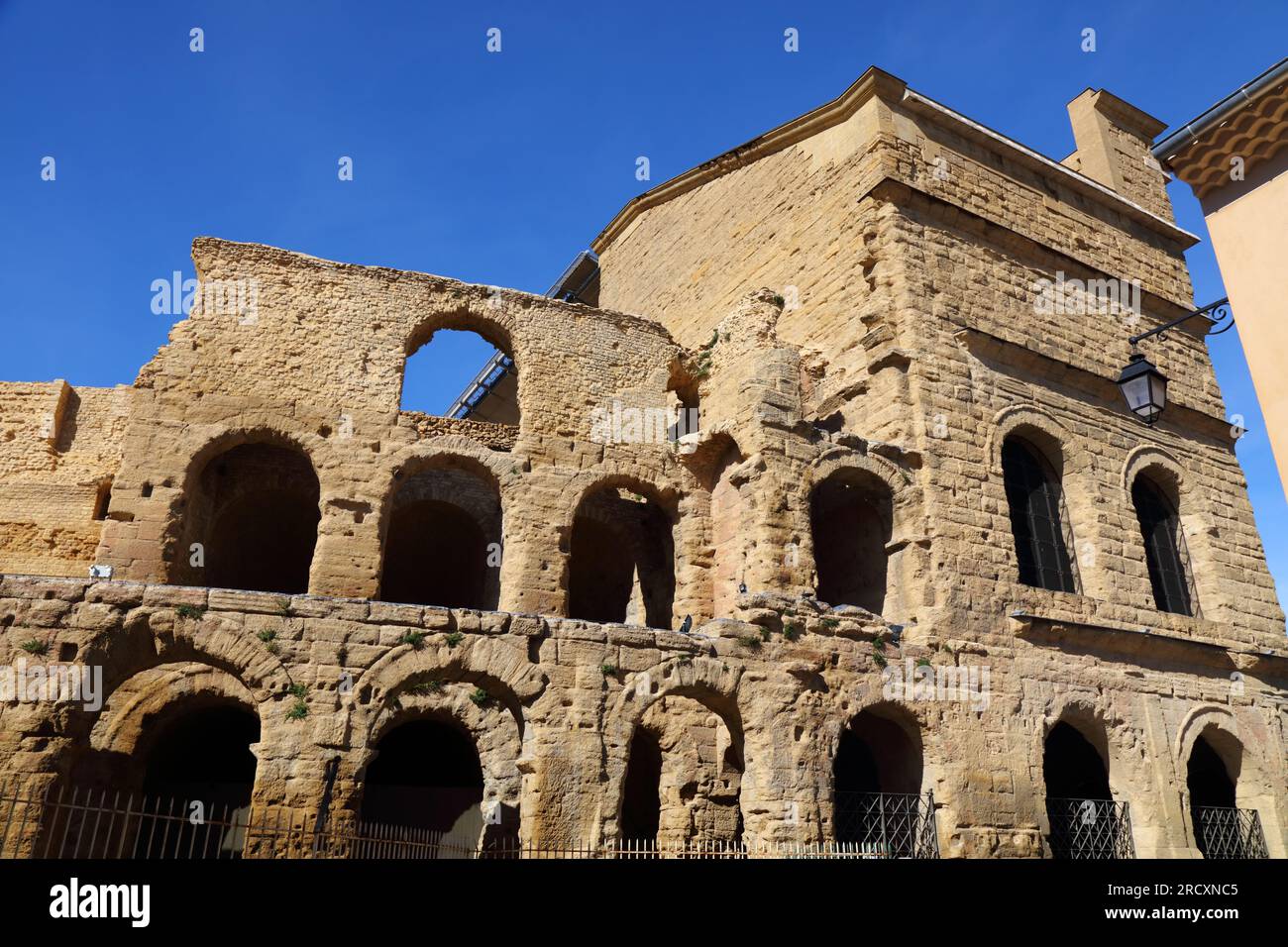 Orange town in Provence, France. UNESCO site - old Roman amphitheater ...