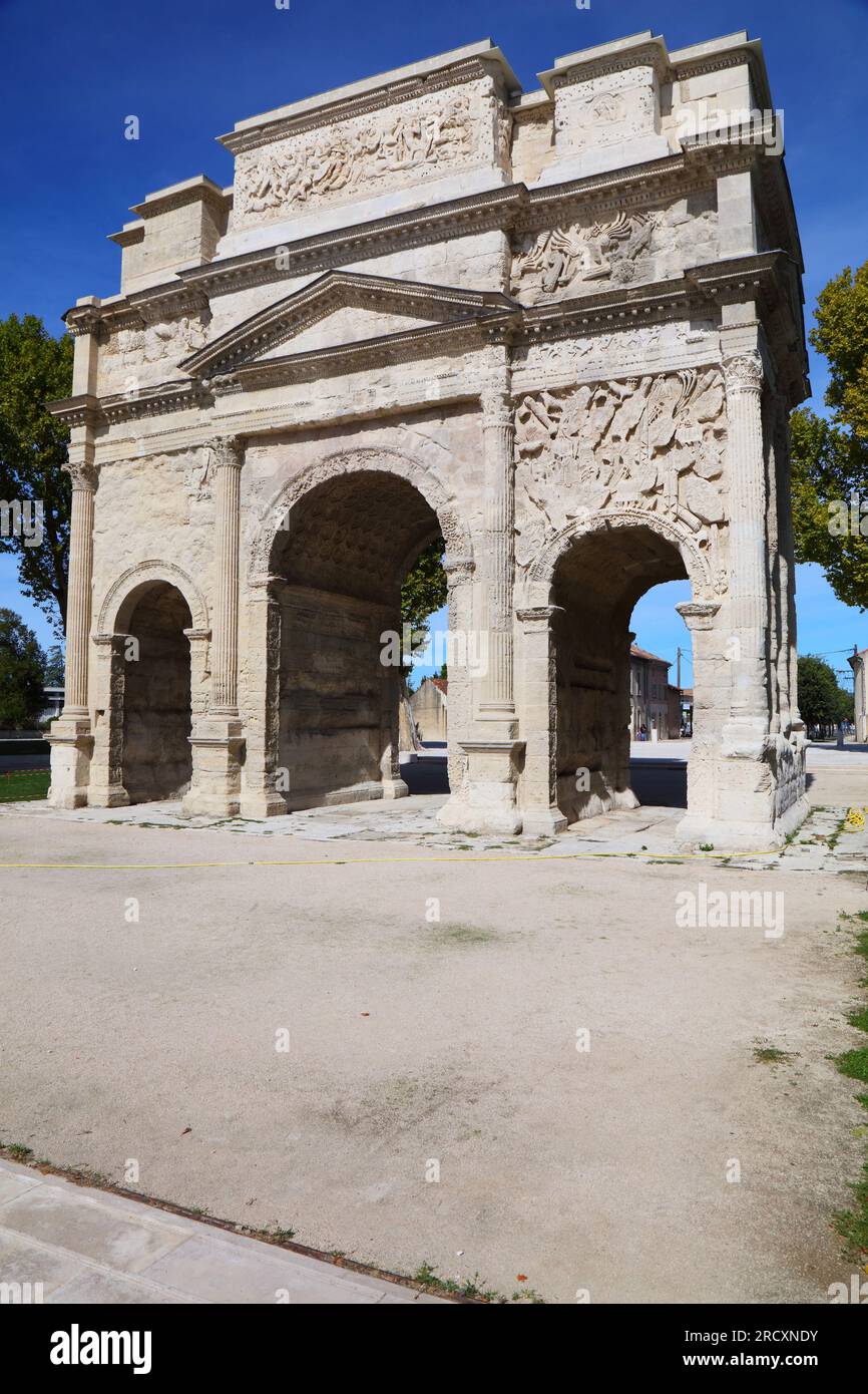 Orange town in Provence, France. UNESCO world heritage site - ancient ...