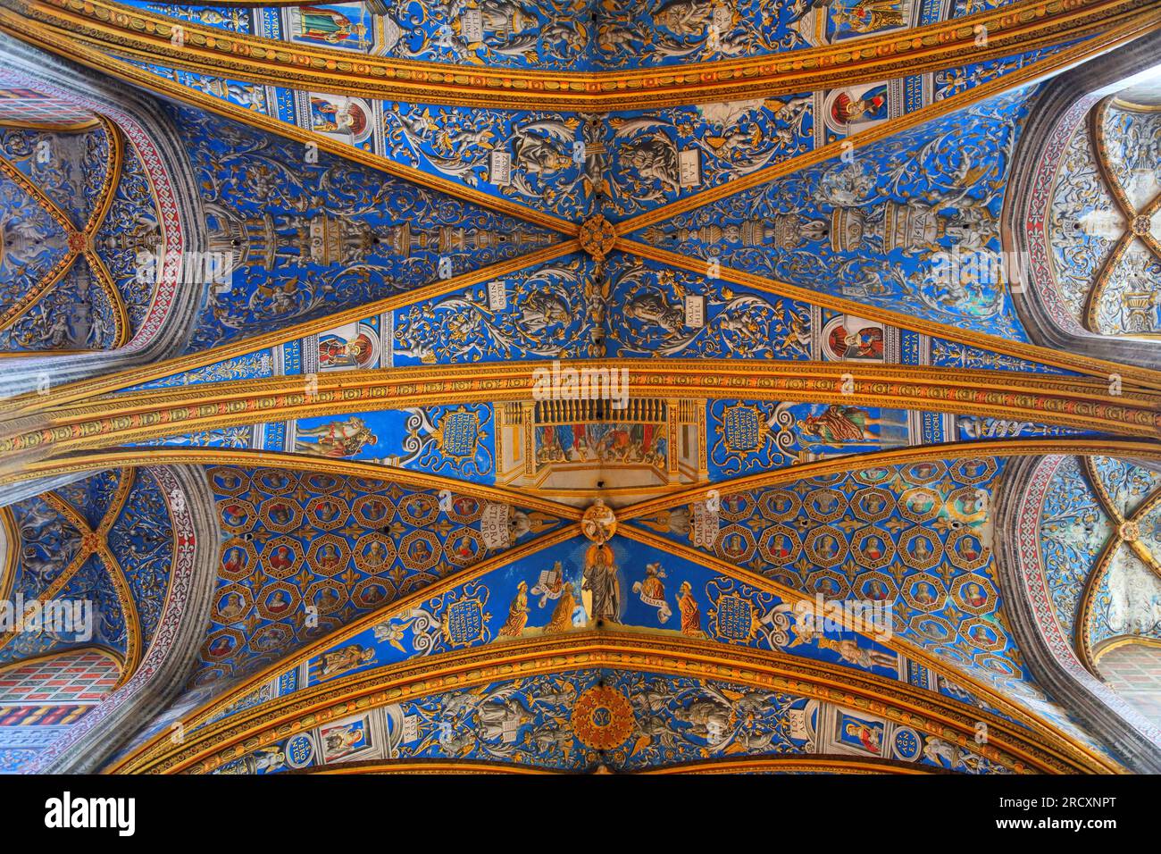 ALBI, FRANCE - SEPTEMBER 29, 2021: Vaulted ceiling paintings of Albi ...