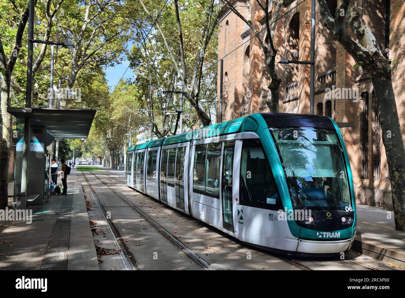BARCELONA, SPAIN - OCTOBER 7, 2021: Public transportation modern ...