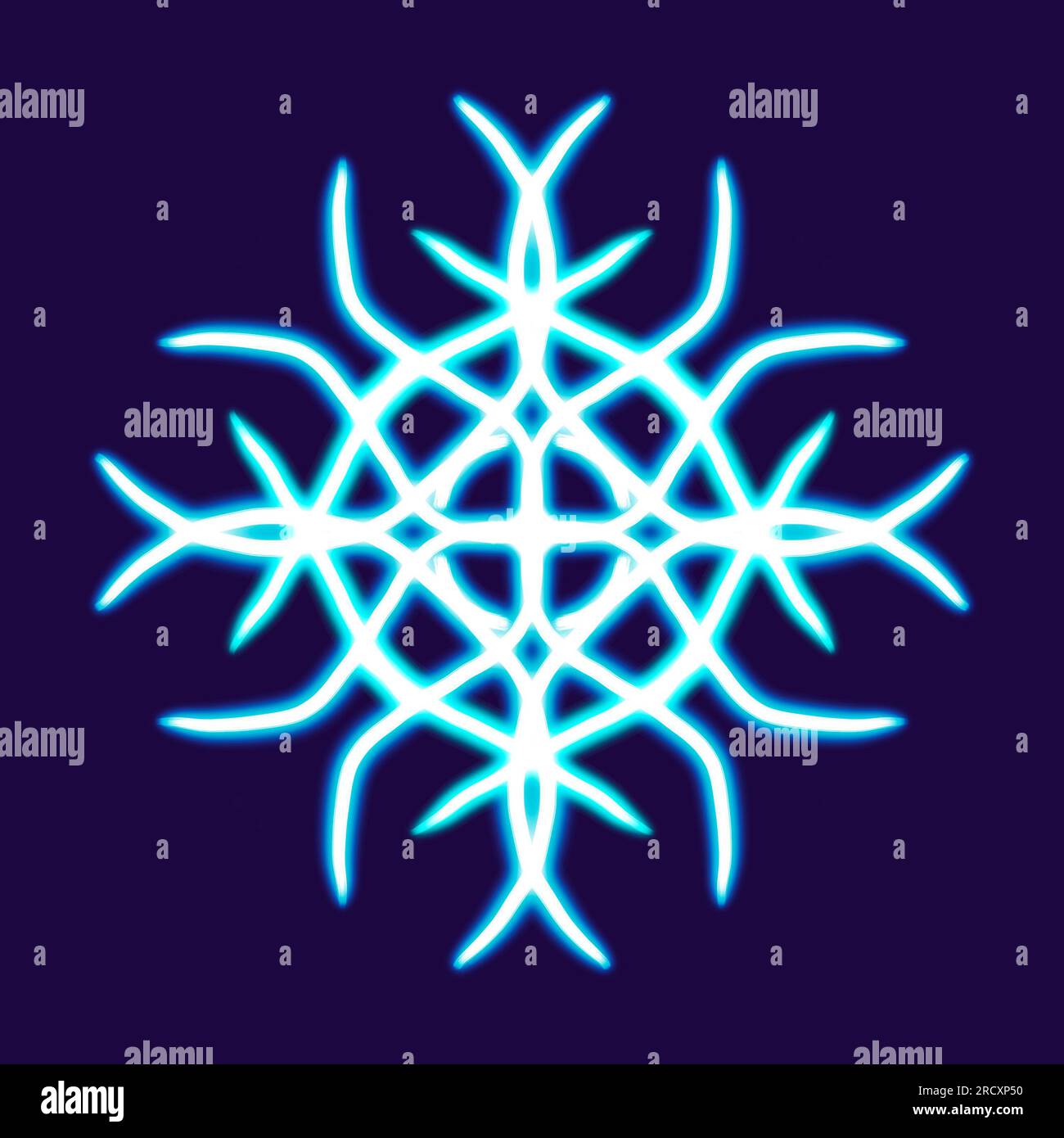 snowflake glowing desktop icon, neon sticker, neon figure, glowing ...