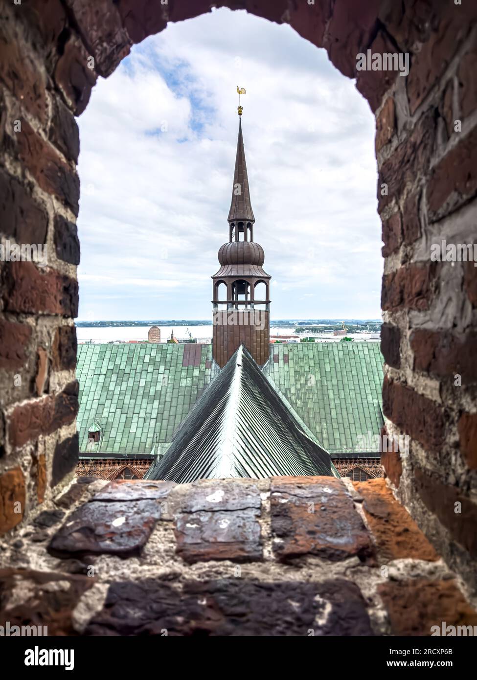 An old building with sharp roofs, peaked roof Stock Photo - Alamy