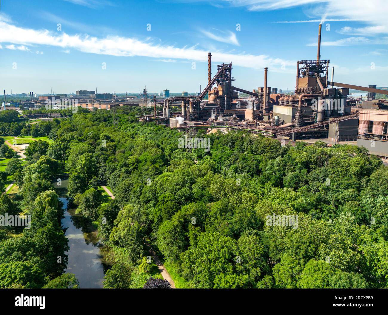 The Volkspark Schwelgern in Duisburg Marxloh, from 1925, city park ...