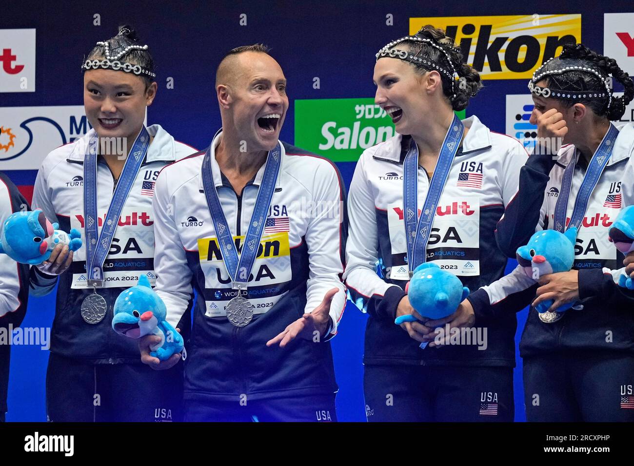Bill May, second from left, celebrates with United States teammates ...