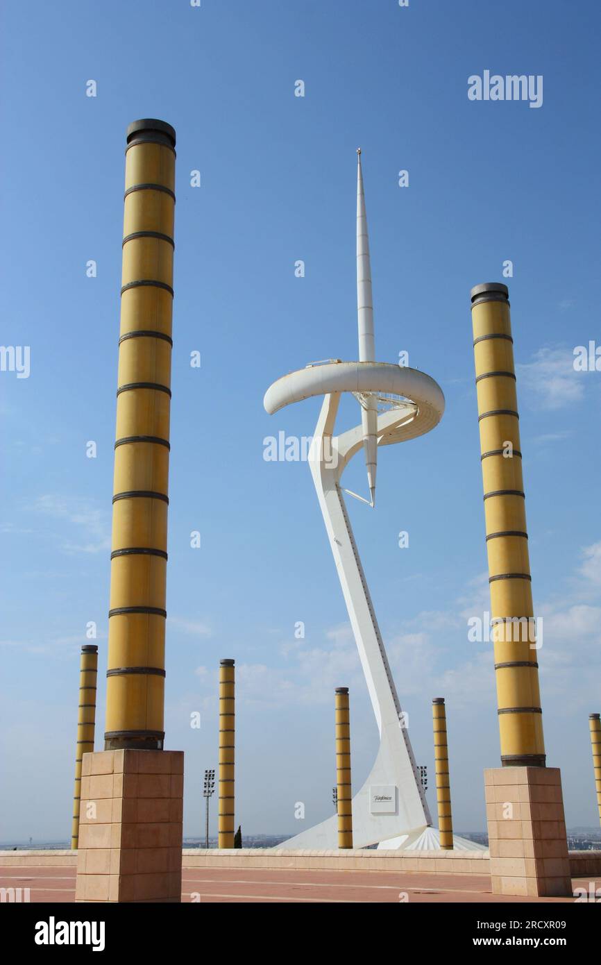 BARCELONA, SPAIN - SEPTEMBER 10, 2009: Santiago Calatrava tower in ...