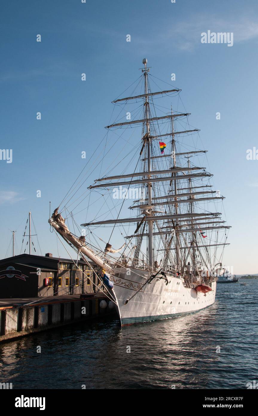 Around Oslo - Christian Radich - Norwegian full rigged ship Stock Photo ...