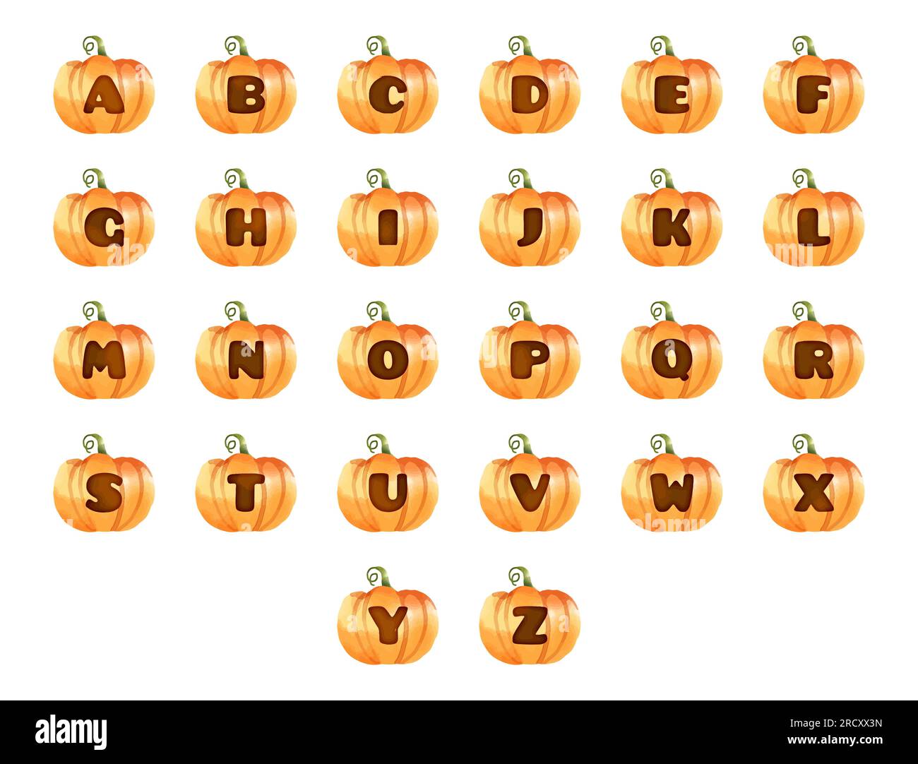Alphabet letters on halloween pumpkins. Learning alphabet, learning ...