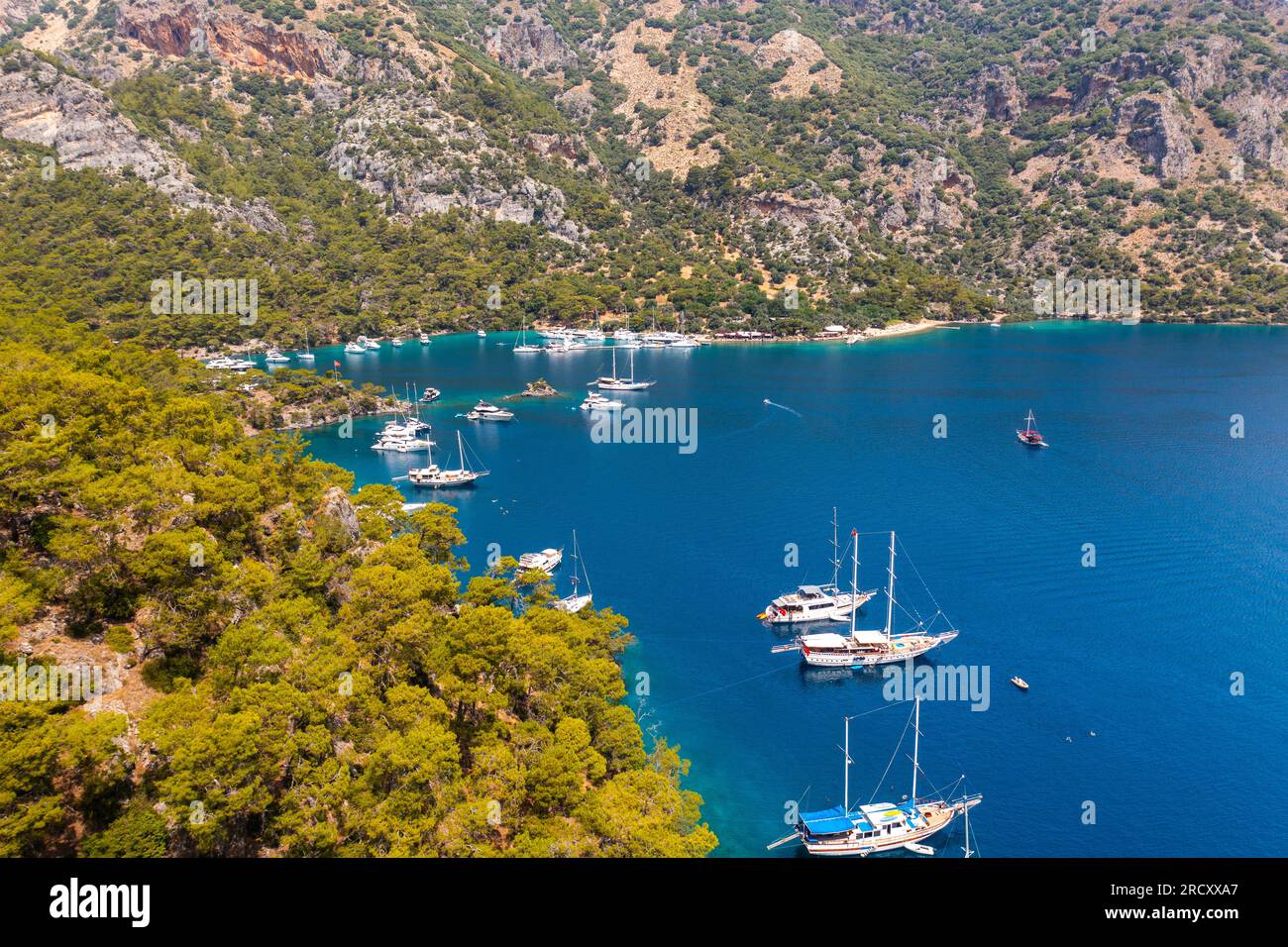 Gocek, Fethiye Muğla, Turkey A sailing yacht in Gocek, on Turkey's ...