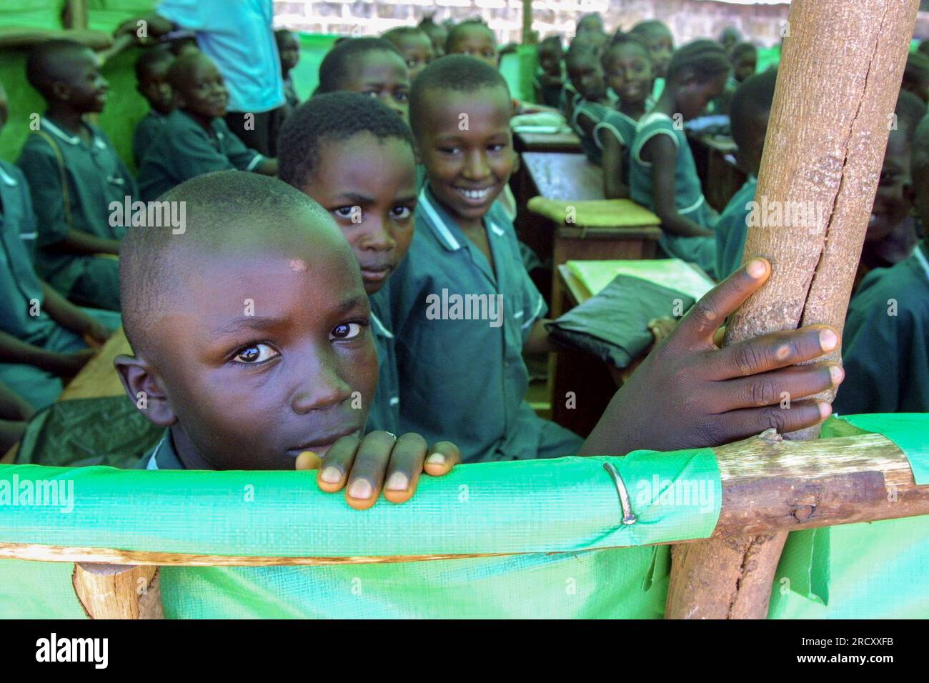View of a classroom of Liberian refugee children in Freetown, 15 May ...