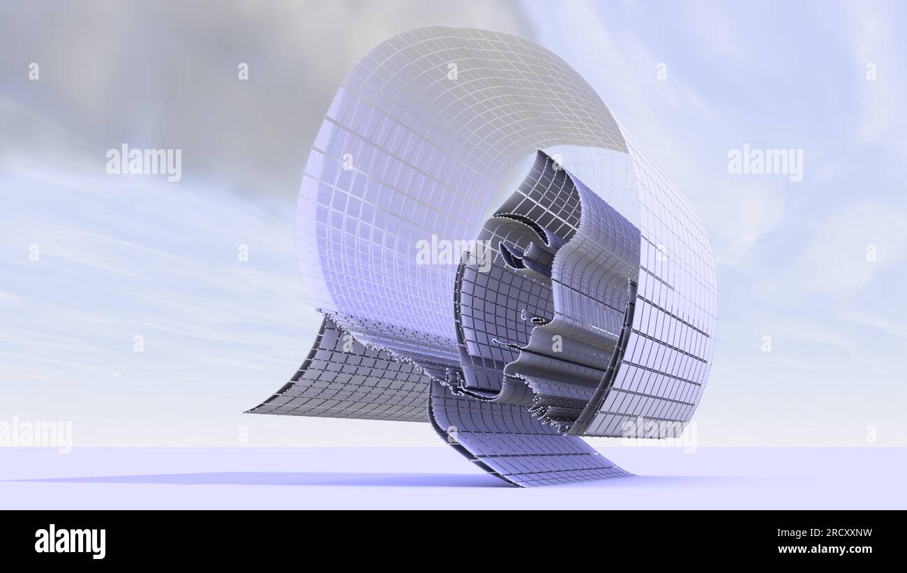 3D architectural illustrated representation of a woman's face ...