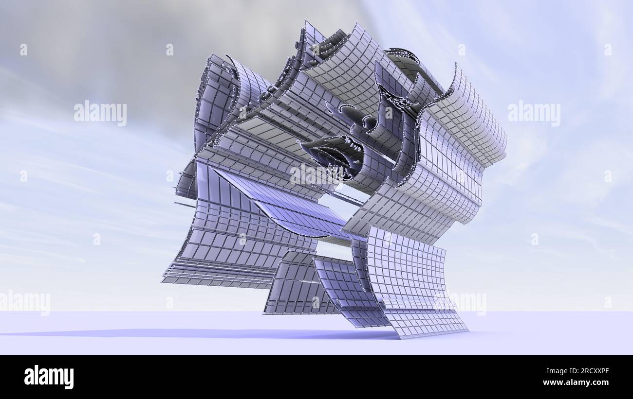 3D architectural illustrated representation of a woman's face ...