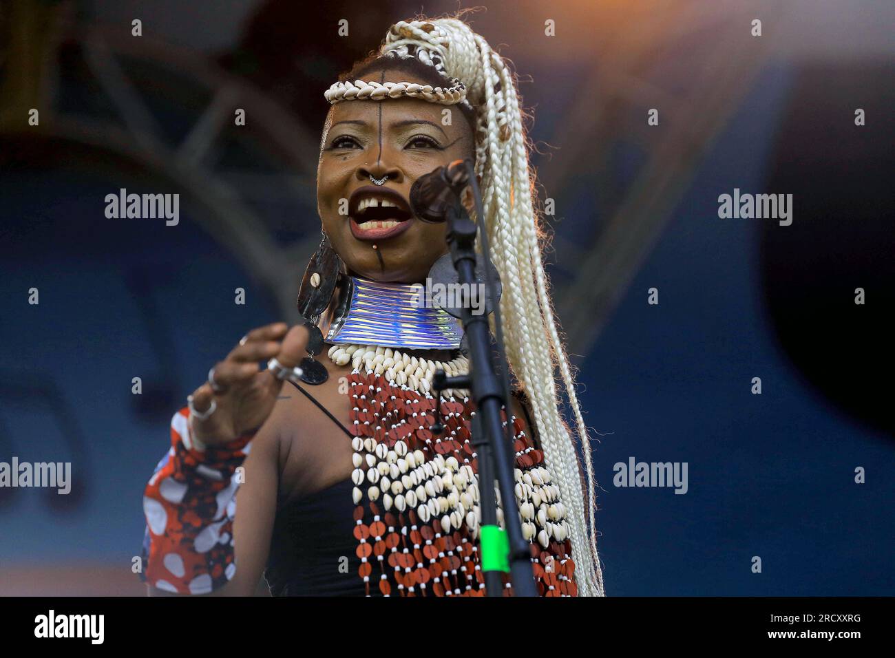 The Ivorian singer and dancer, Dobet Gnahore during her performance at ...
