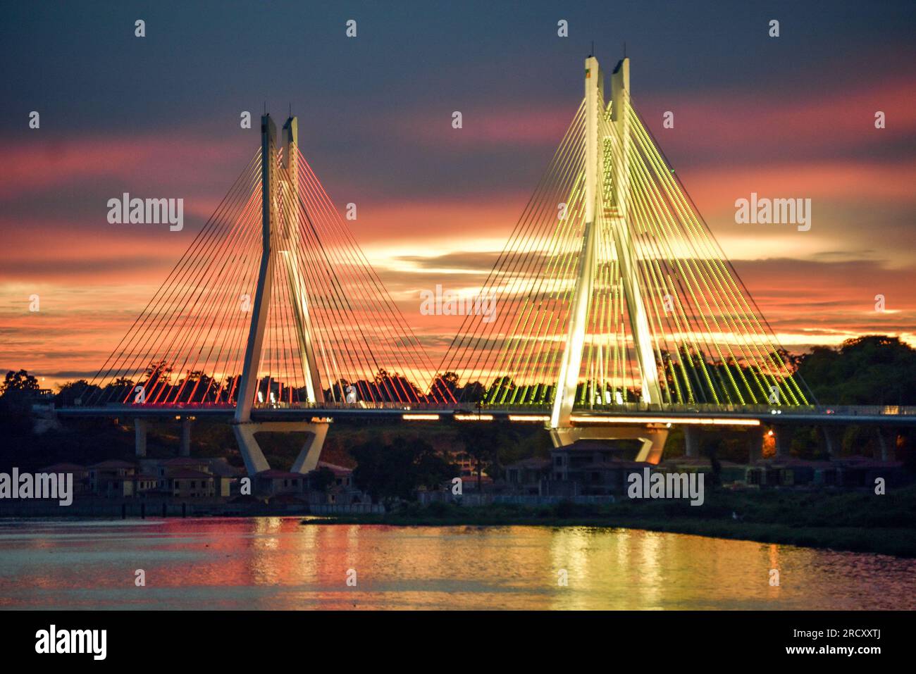 The 15 August bridge at dusk Brazzaville, 16 November 2017 Stock Photo ...