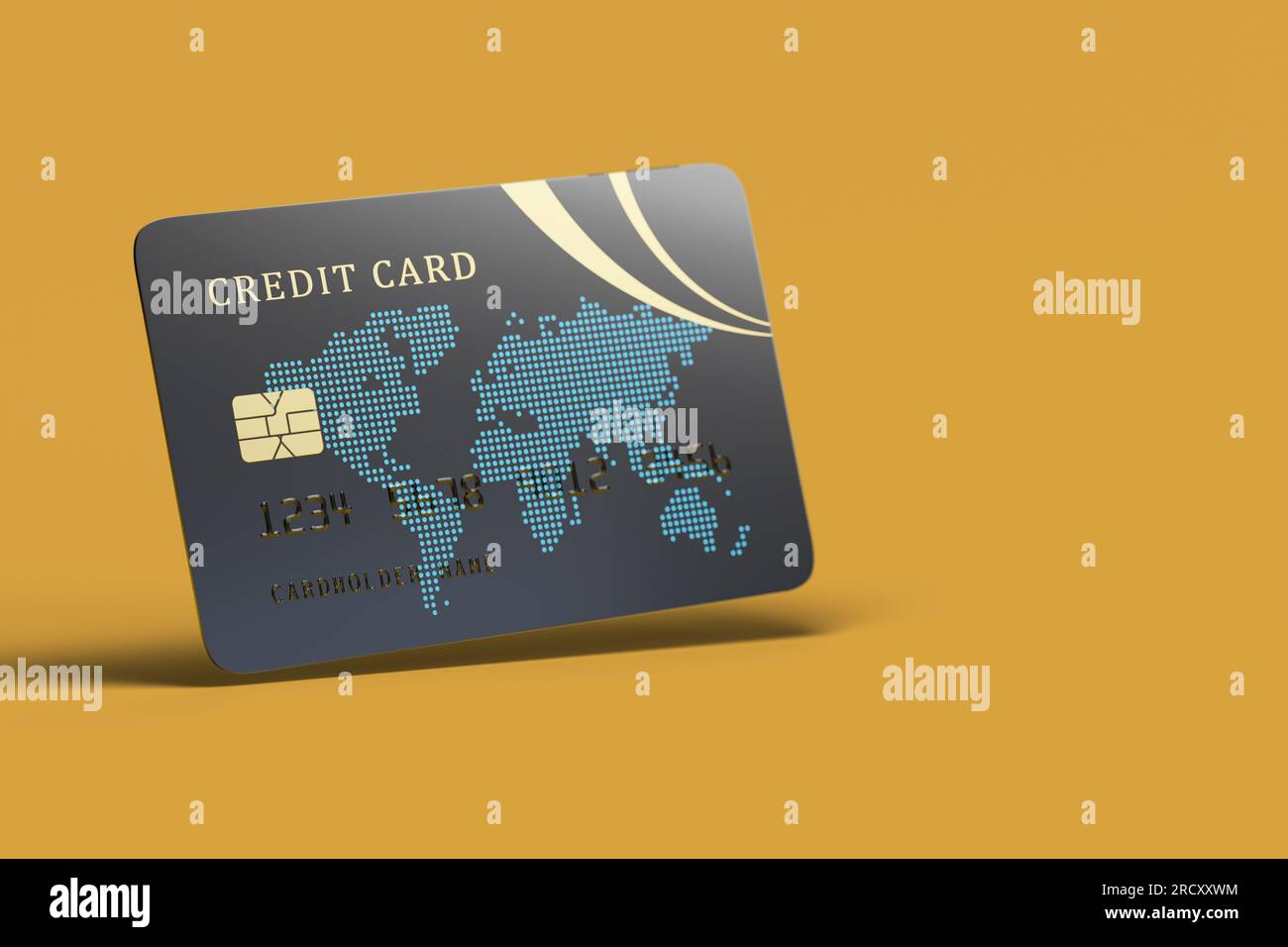 Credit card with copy space on orange background. 3d illustration Stock ...
