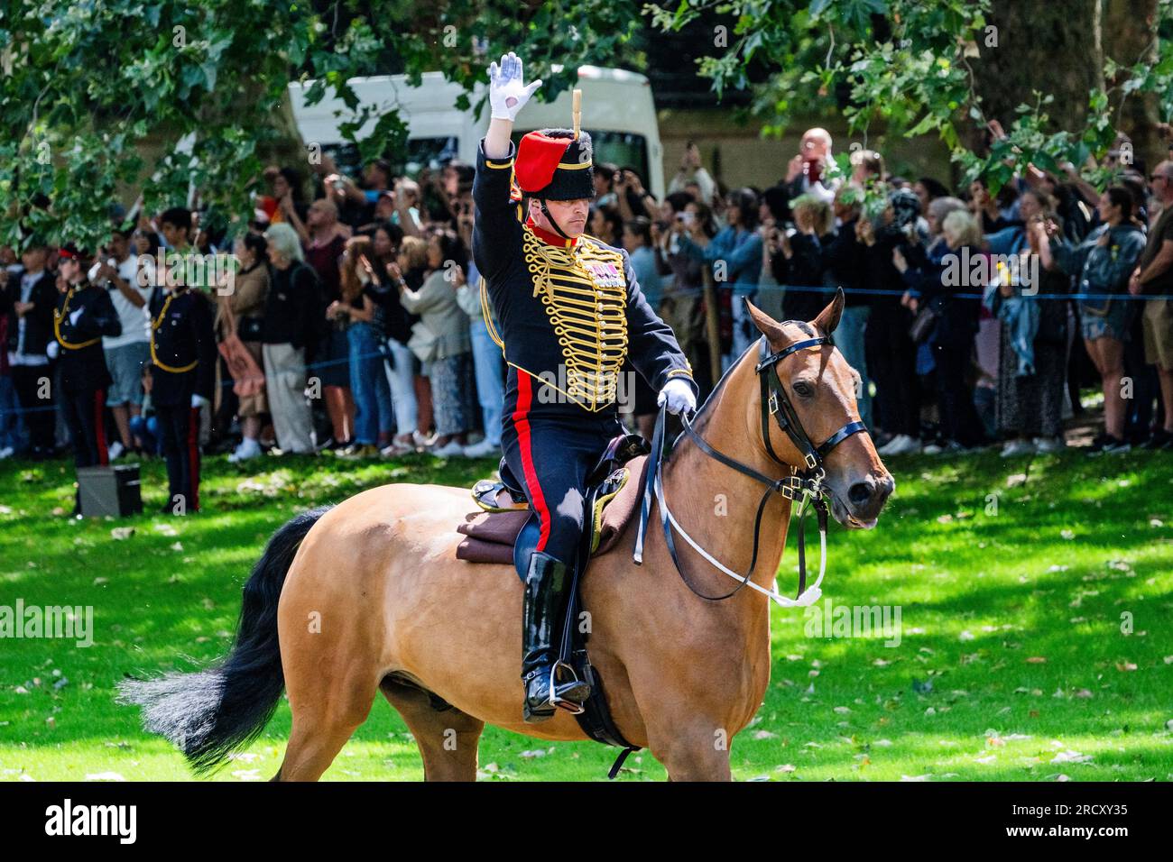 London, UK. 17th July, 2023. After the salute the guns are taken out of ...