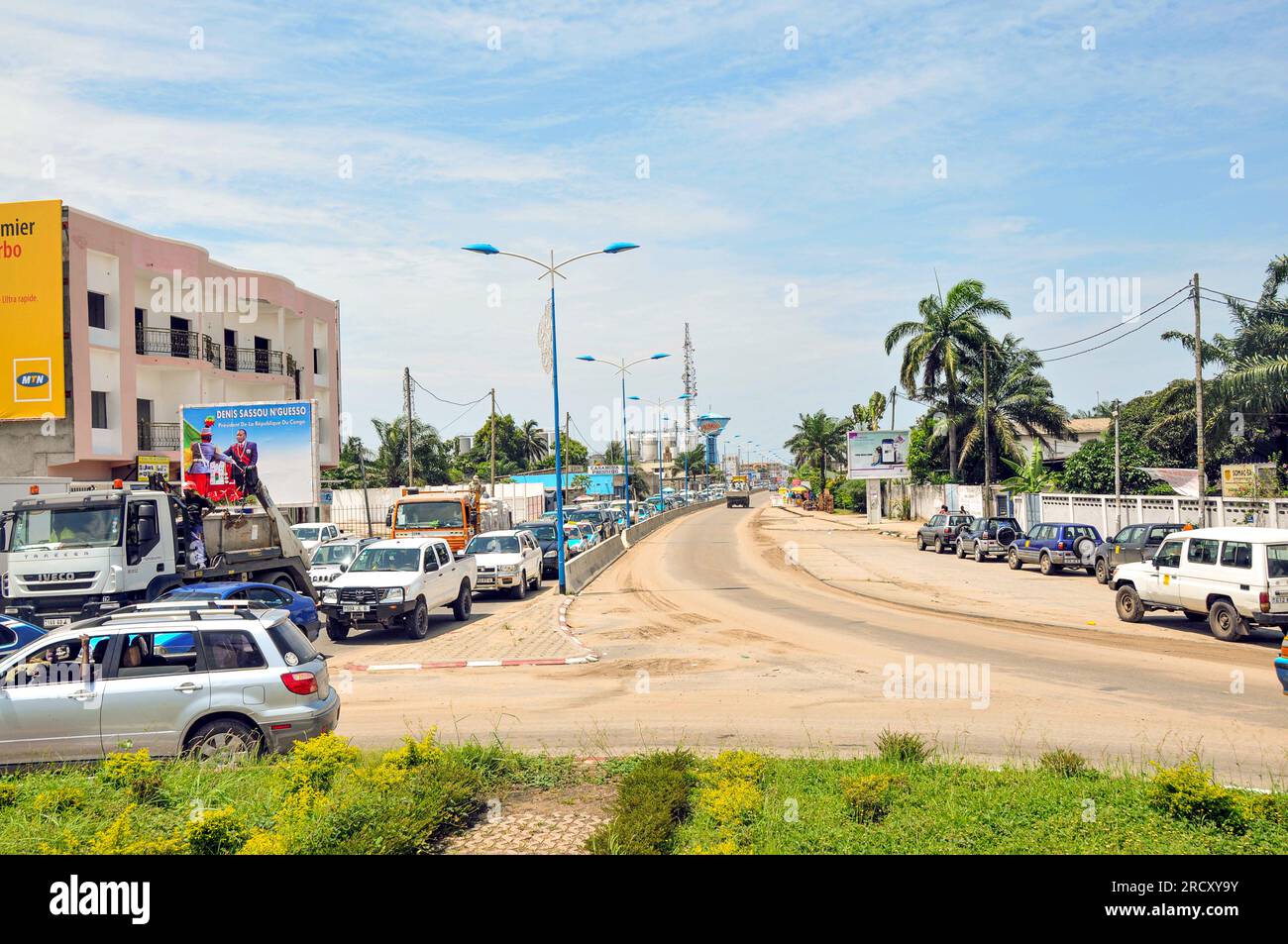 A view of a street in Pointe-Noire, the economic capital of Congo, on ...