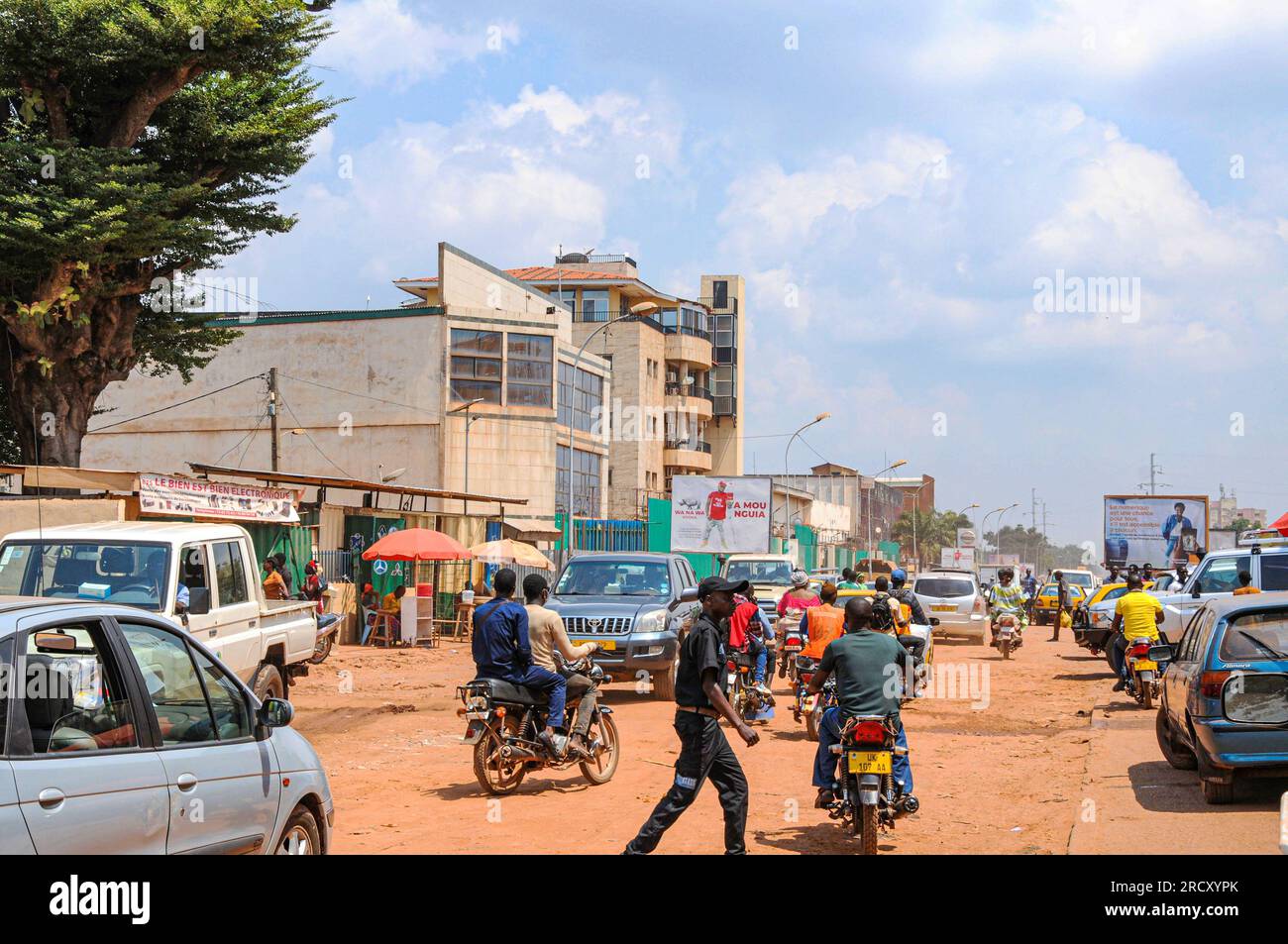 A street view in Bangui, the capital of the Central African Republic ...