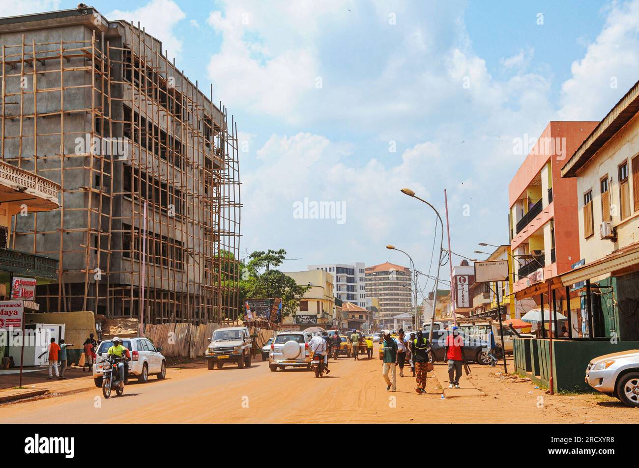 A street view in Bangui, the capital of the Central African Republic ...