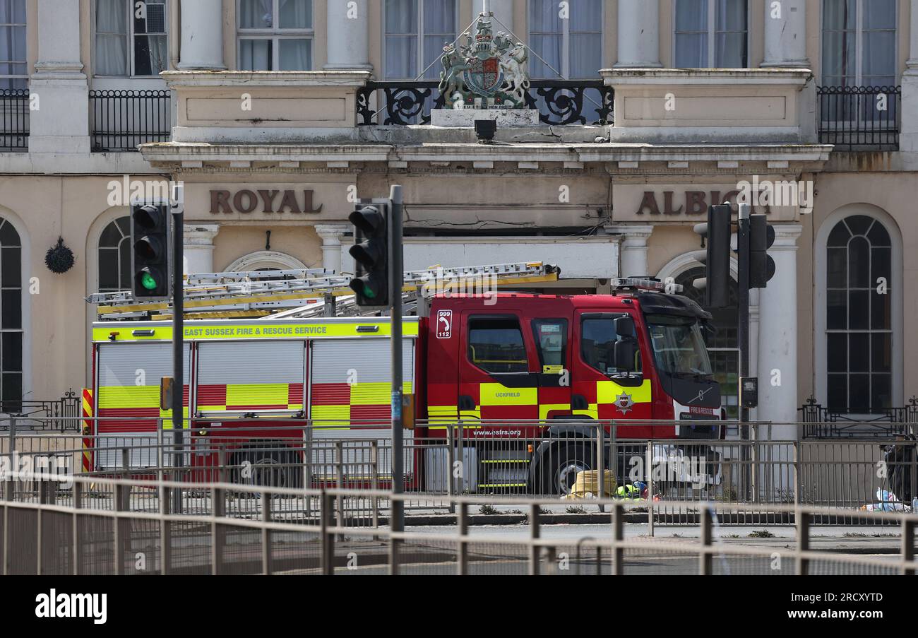 Brighton, UK. 17th July, 2023. Fire and Rescue services outside the ...