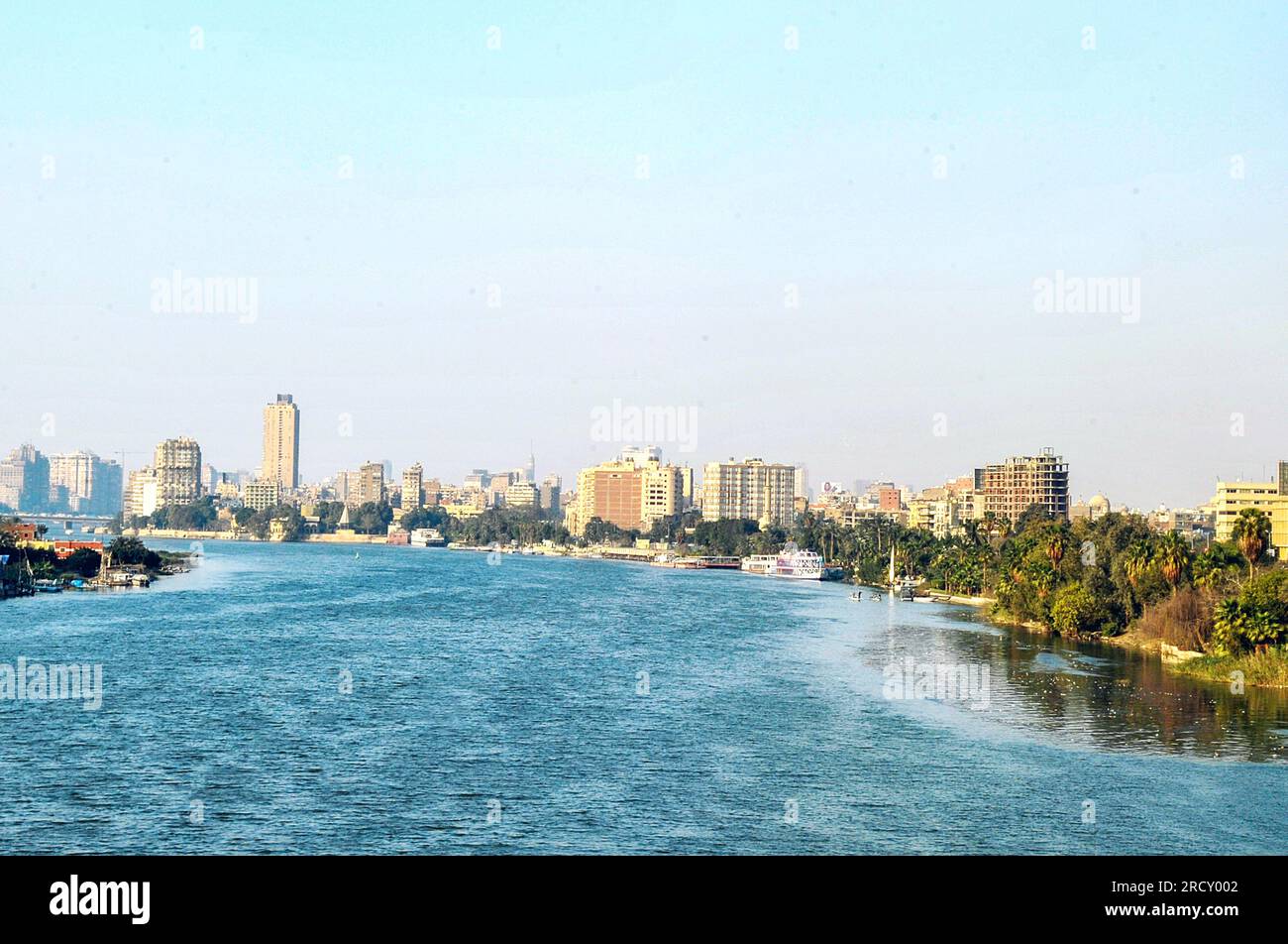 The Nile River crossing Cairo, the capital of Egypt, on January 24 ...