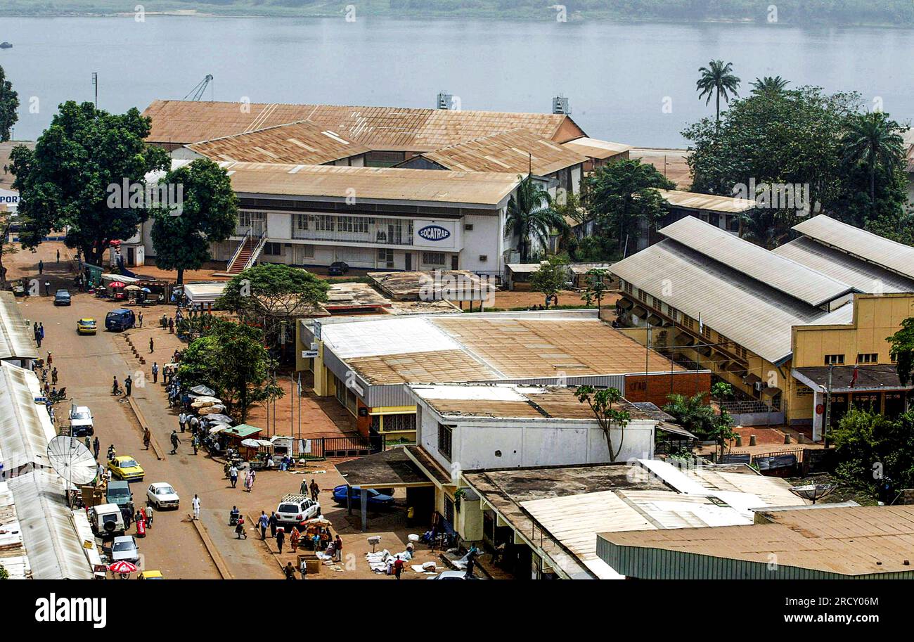 Partial view of downtown Bangui, the Central African capital, May 30 ...