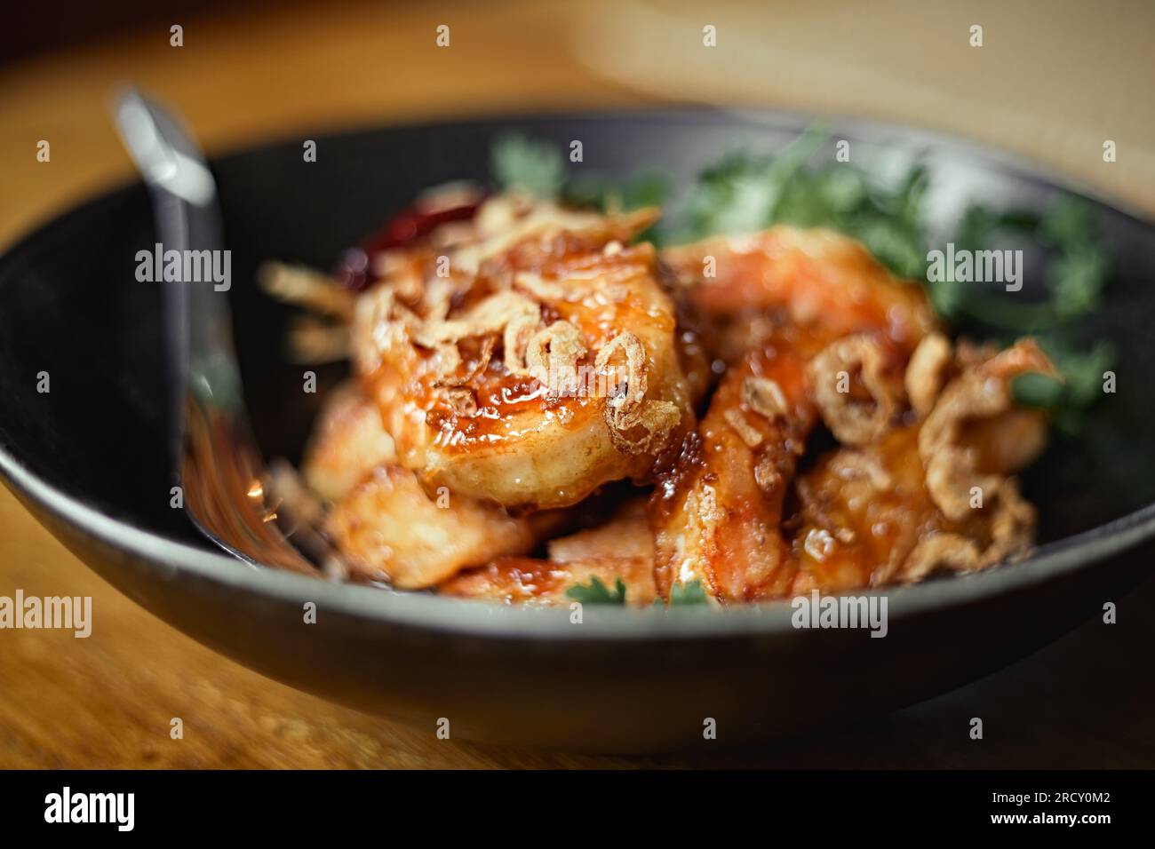 Fried Shrimp with Tamarind Sauce ,Popular Thai food Stock Photo - Alamy