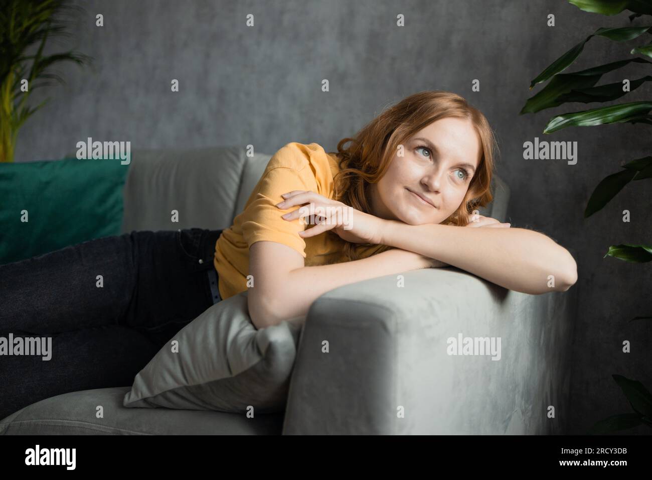 Lazy weekend. Home nap. Healthy rest. Peaceful relaxed satisfied ...