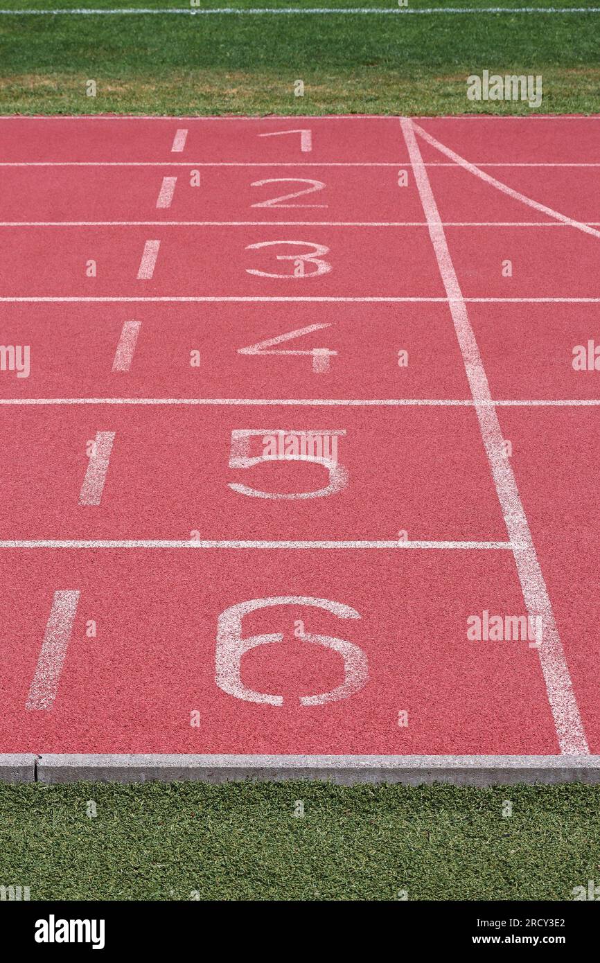 Numbers of the running track Stock Photo - Alamy