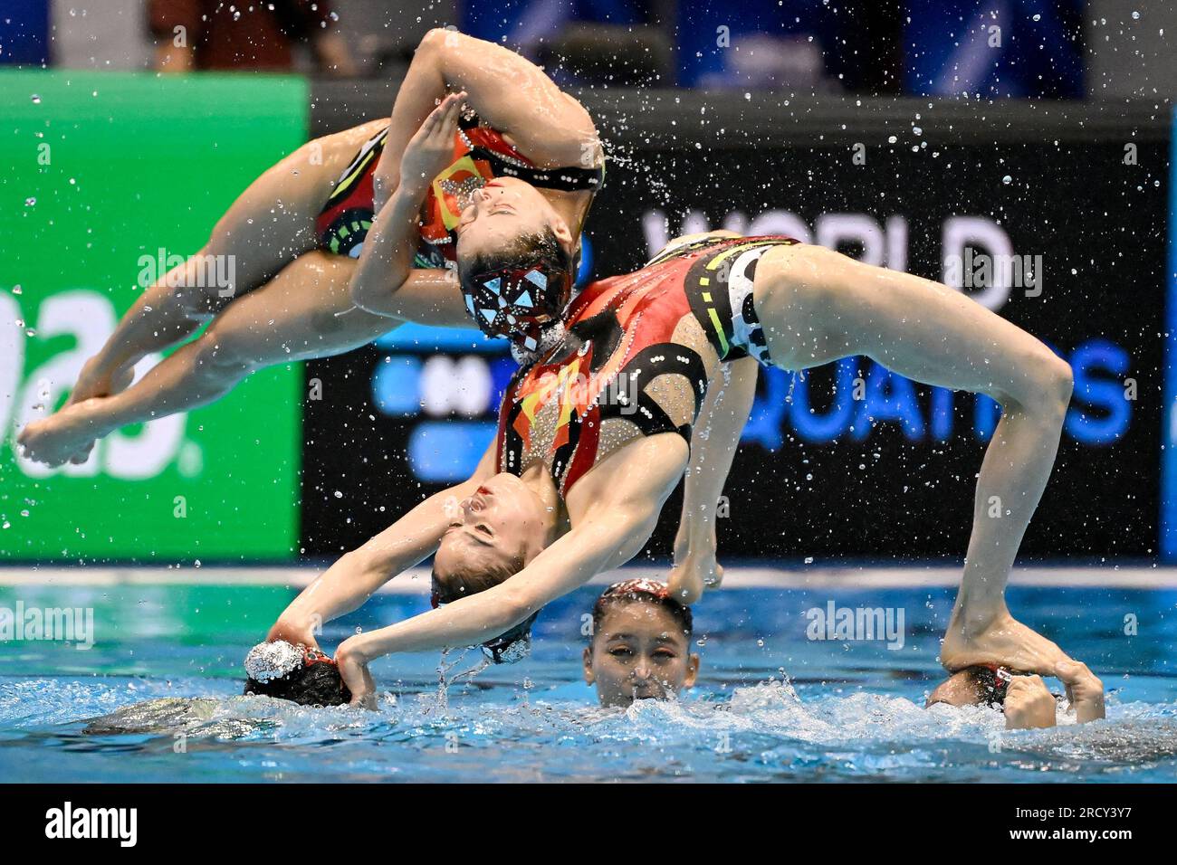 Fukuoka, Japan. 17th July, 2023. Athletes of team Japan compete in the ...