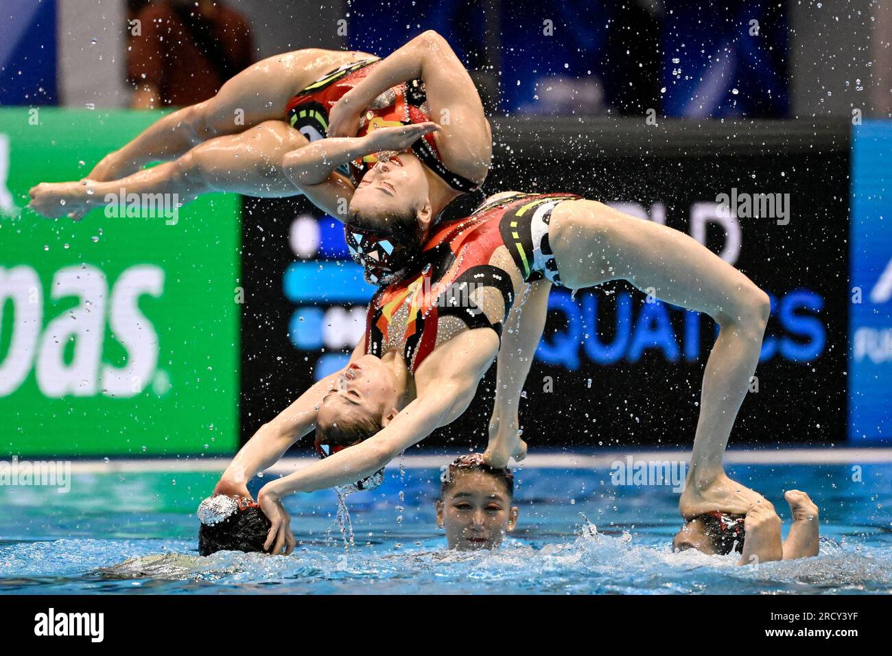 Fukuoka, Japan. 17th July, 2023. Athletes of team Japan compete in the ...