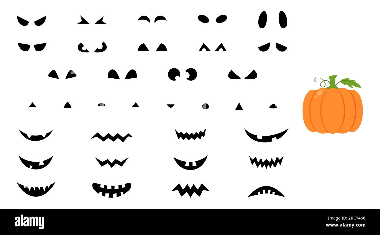 Separate halloween jack o lantern pumpkin eyes, noses and mouths ... Separate halloween jack o lantern pumpkin eyes, noses and mouths ...