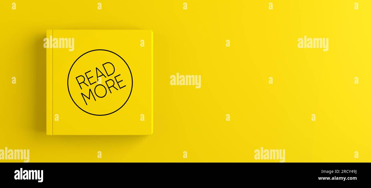 Book Cover with the message read more on yellow background. Reading ...