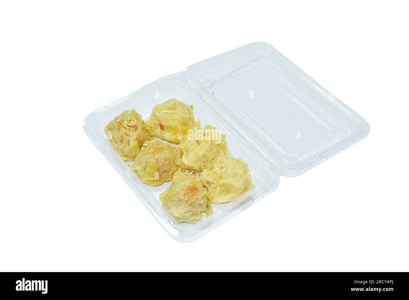 steamed Chinese dumpling filling mashed pork and shrimp topping crispy ...