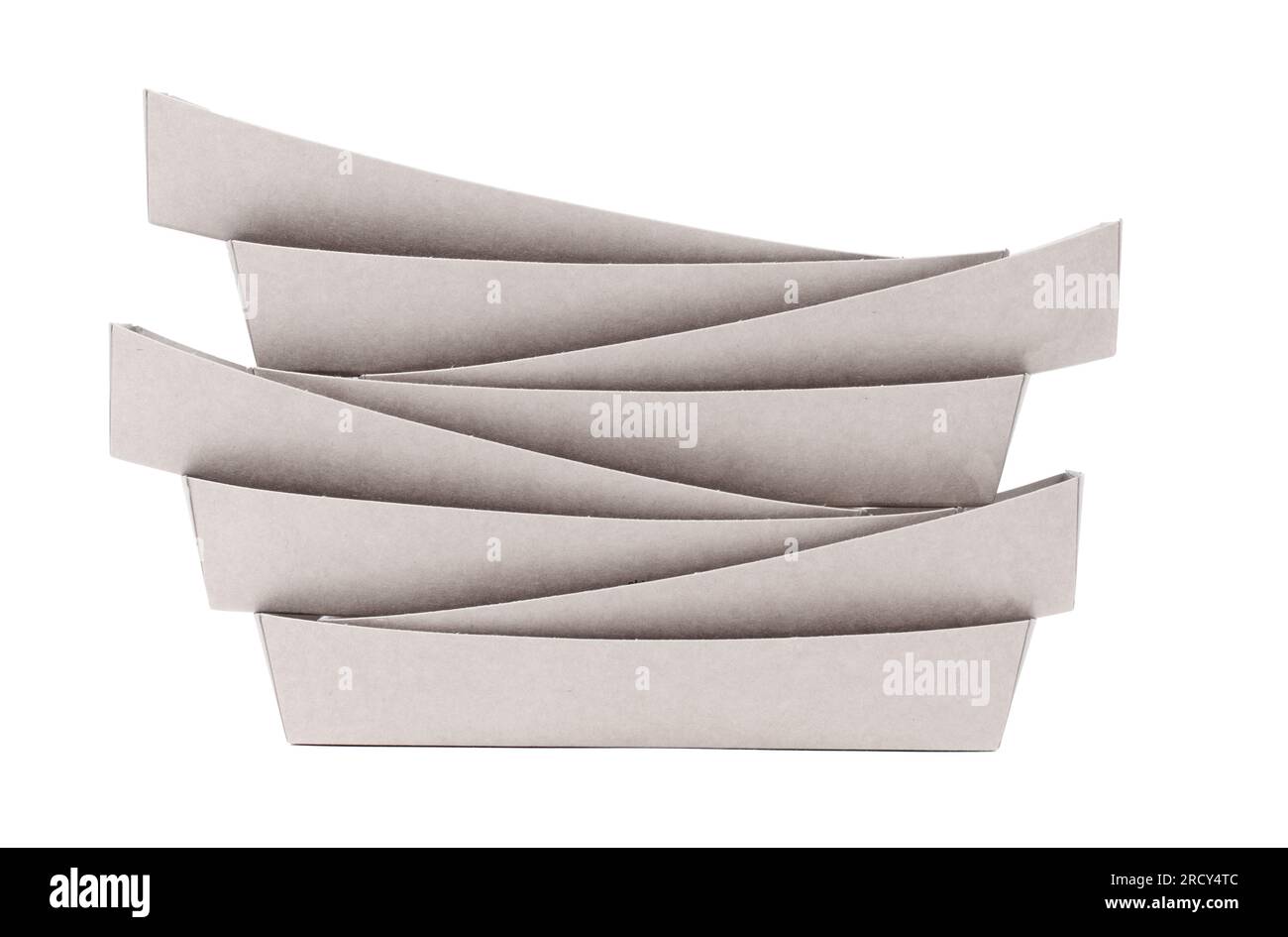 Recycled paper trays for snacks, isolated on a white background Stock ...