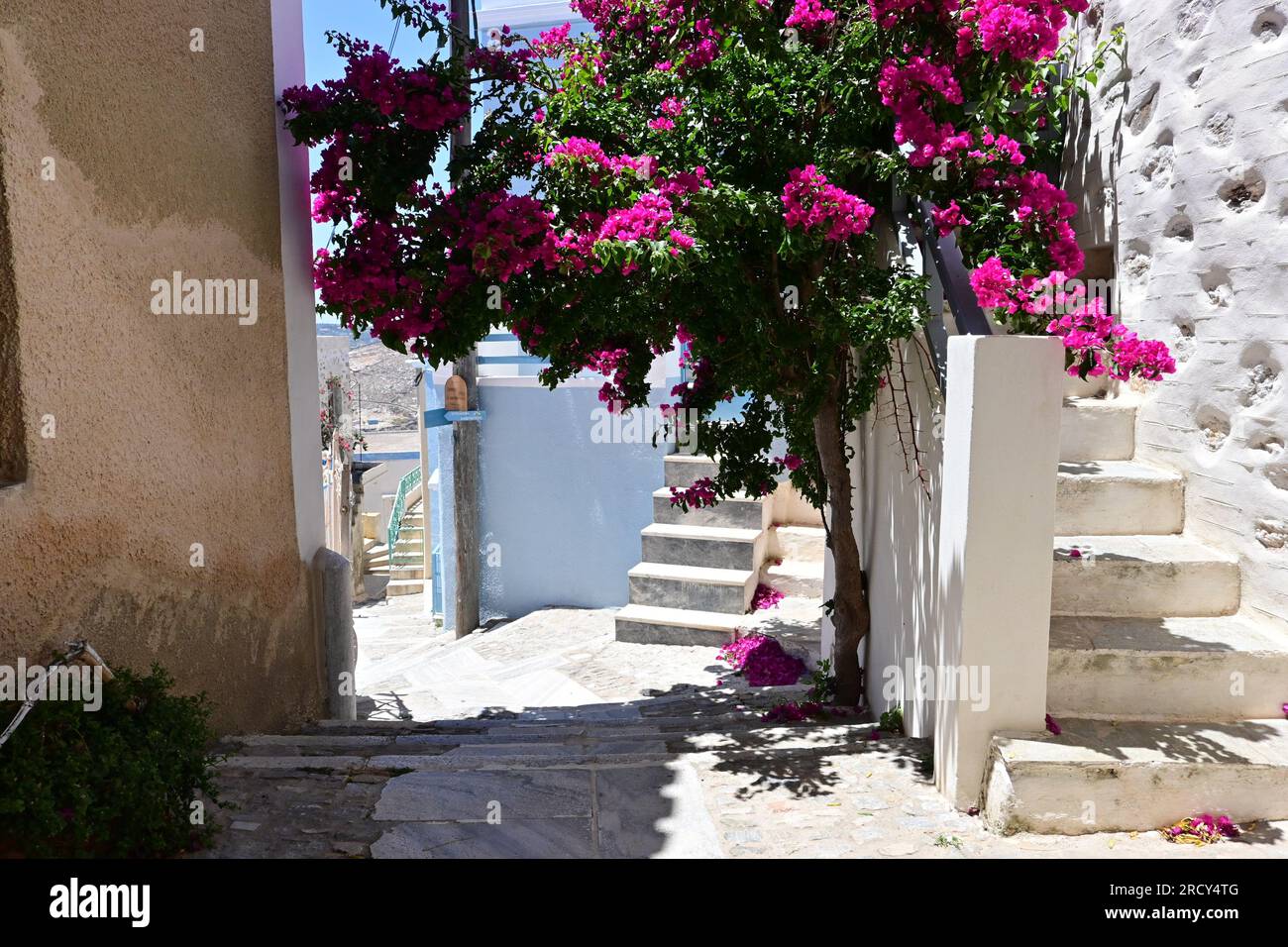 Steps in Ano Syros, Syros Island, Greece Stock Photo - Alamy