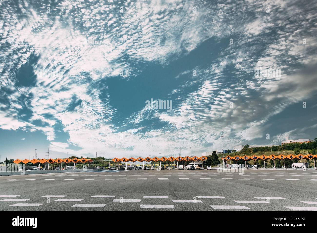 Automatic Point Of Payment On A Toll Road. Point Of Toll Highway, Toll ...
