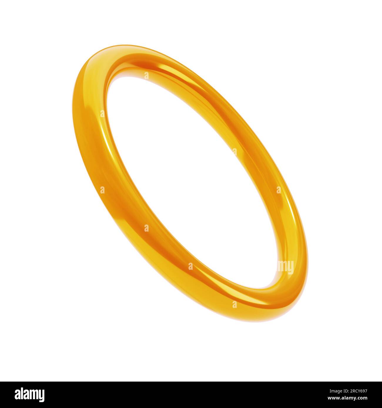 3d render shape metallic golden abstract ring. Glossy geometric ...