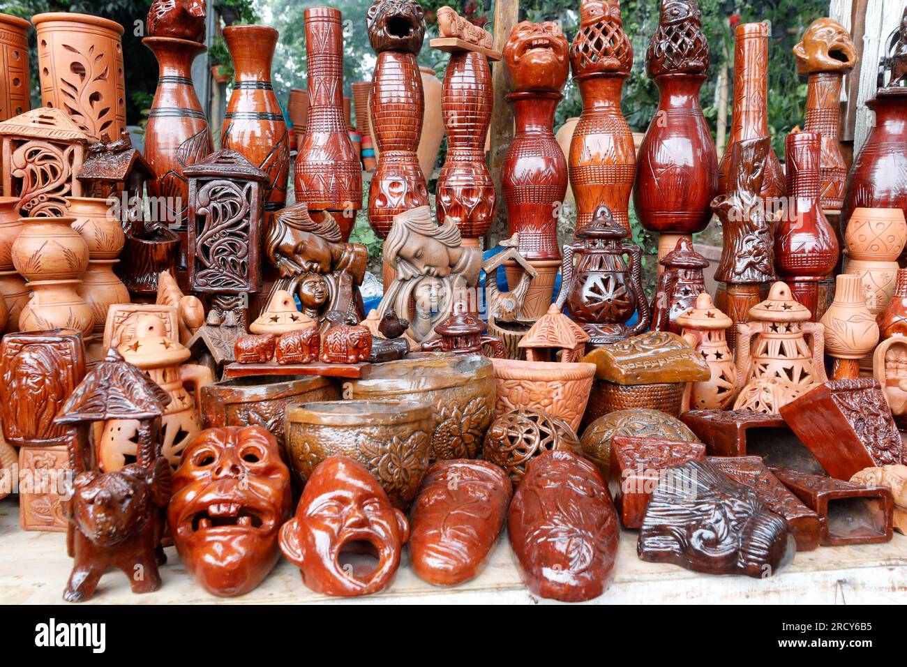 Dhaka, Bangladesh - July 17, 2023: The biggest market traditional handmade items with artistic ...