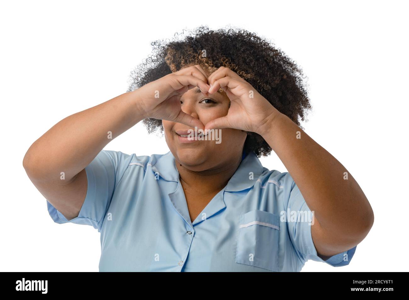 portrait of young brunette venezuelan afro-latin medical woman, seeing ...