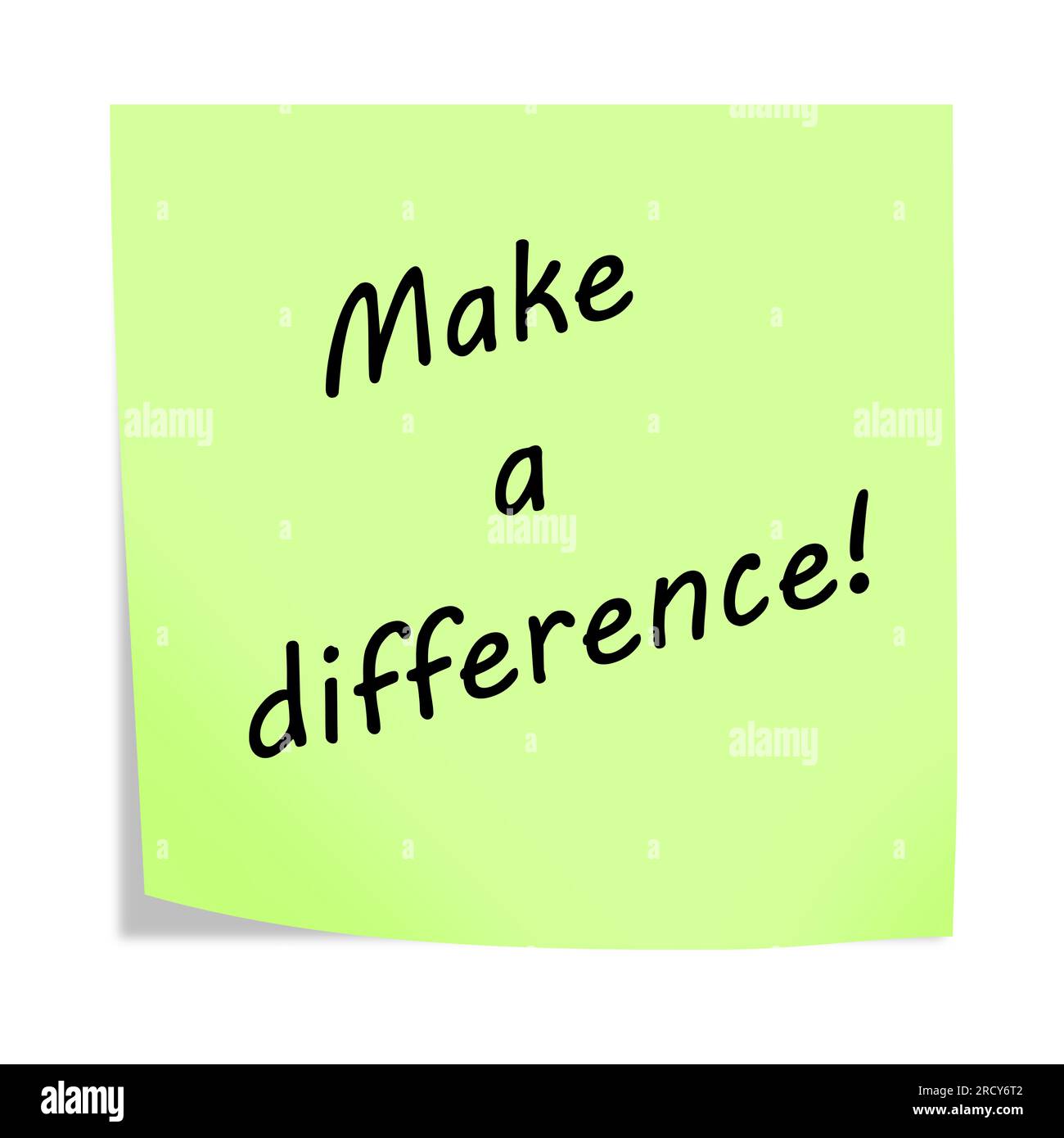 Make a difference 3d illustration post note reminder with clipping path ...