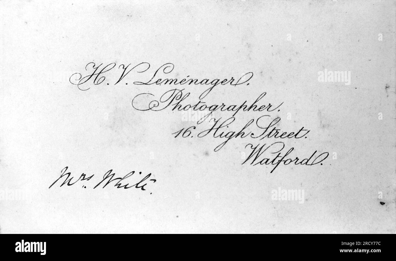 Advertisement on the back of a photograph by Henry V. Lemenager ...