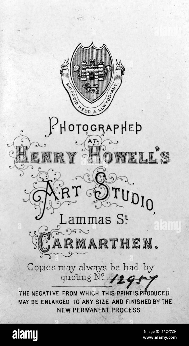 Advertisement on the back of an old photograph by Henry Howell, art ...