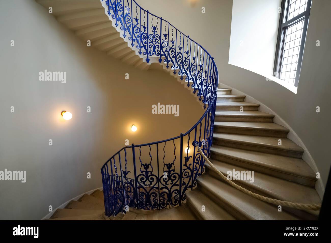 Queen's House, Greenwich, London. Interior of the circular staircase ...