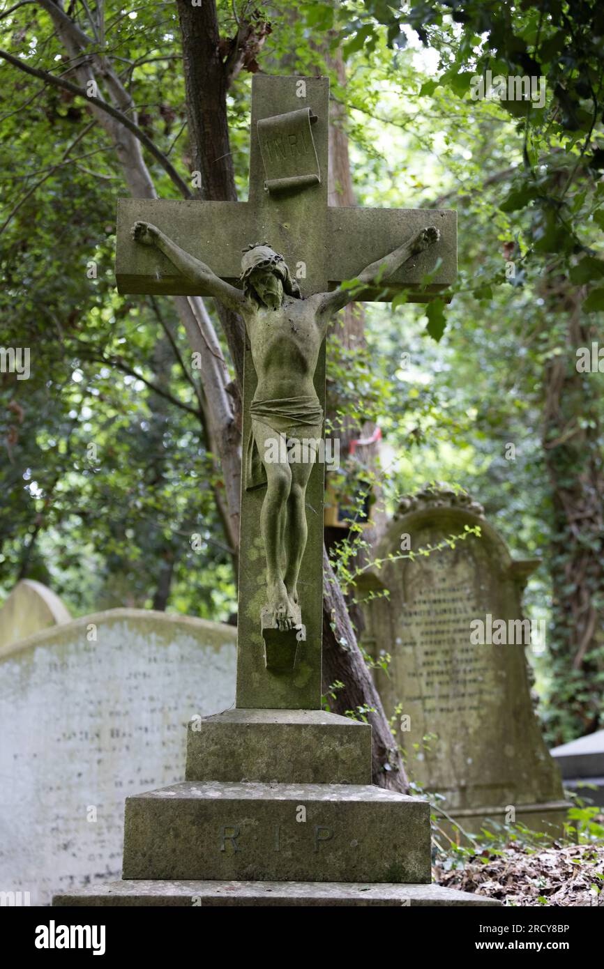 London, UK-16 July 2023: Highgate Cemetery West in London, England ...
