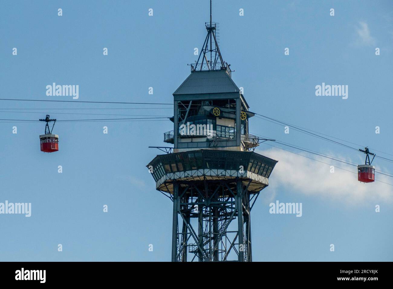 Port Cable Car Jaume I Tower teleferico Barcelona Spain Stock Photo - Alamy