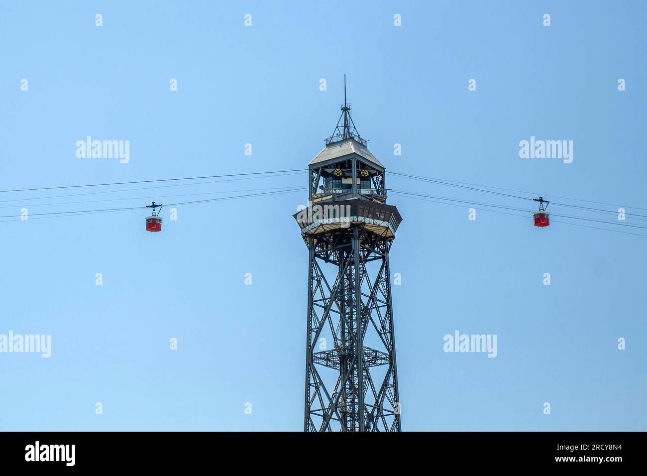 Port Cable Car Jaume I Tower teleferico Barcelona Spain Stock Photo - Alamy