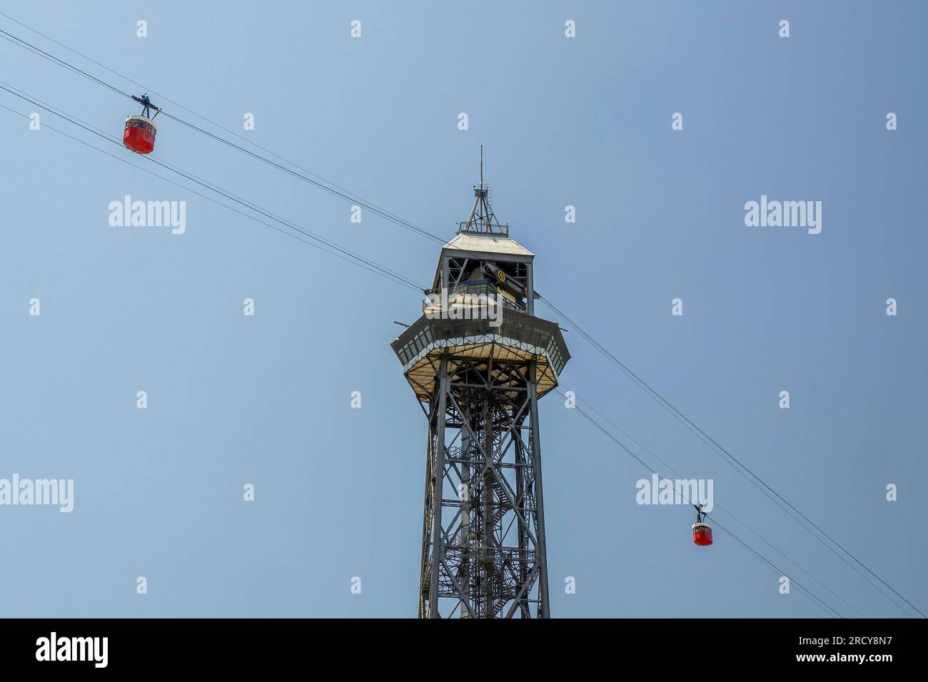 Port Cable Car Jaume I Tower teleferico Barcelona Spain Stock Photo - Alamy