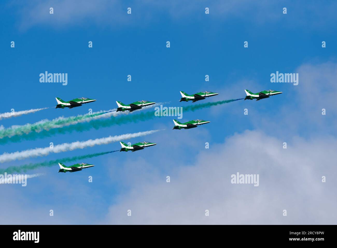 Royal Saudi Air Force Falcons display team BAe Hawk at the Royal ...