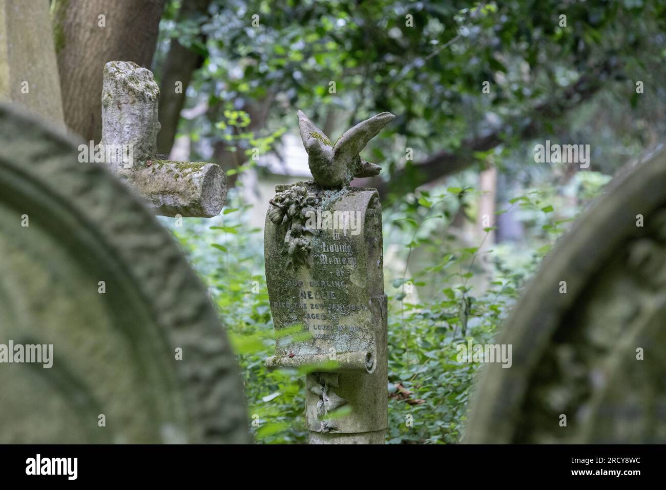 London, UK-16 July 2023: Highgate Cemetery West in London, England ...